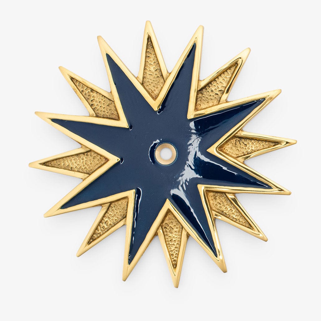 Star 4.75" Enamel Backplate - Polished Brass with Cream or Navy Blue ...